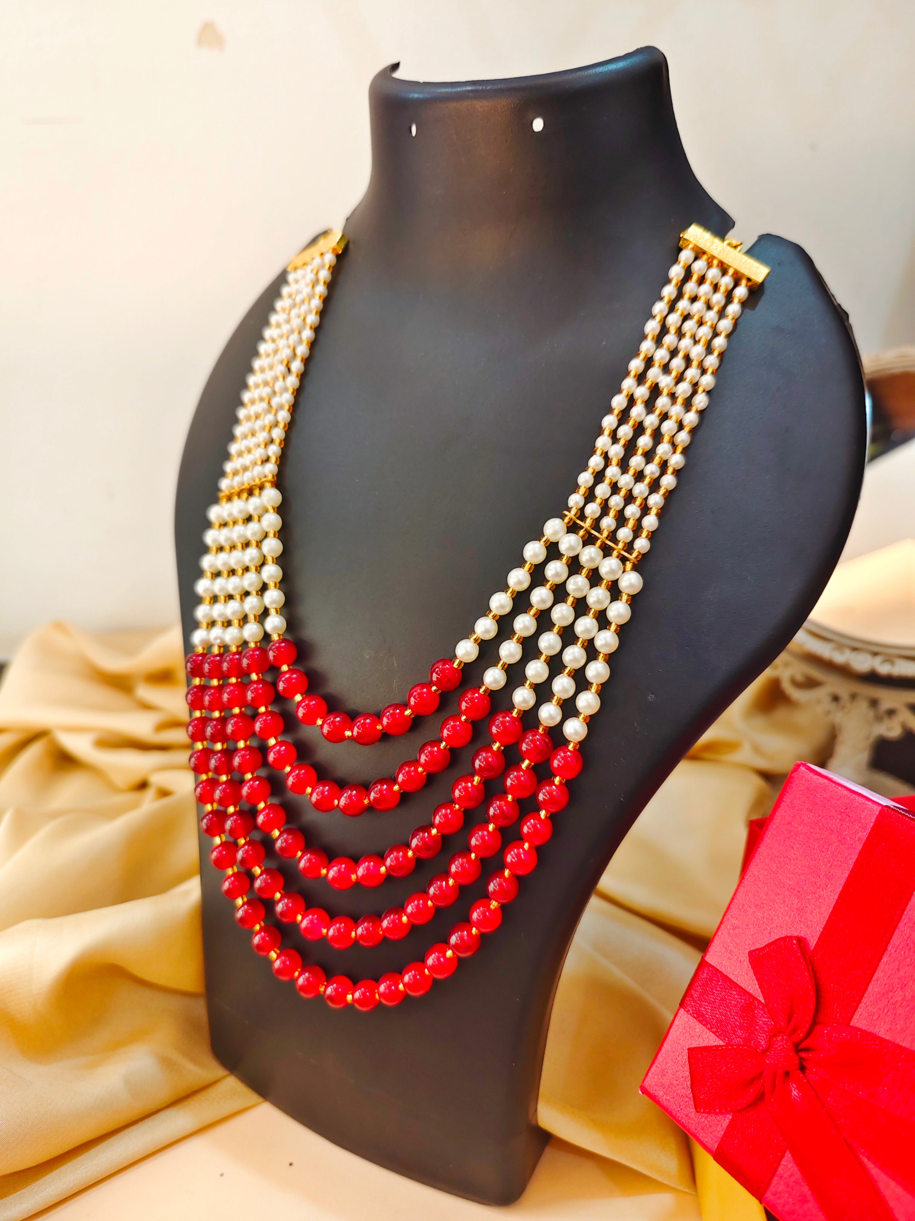 Panch Lat Moti Haar from house of Mrigaya by Nandini for Traditional a